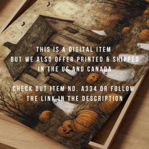 Ghost Gathering at Haunted Halloween Farmhouse Print | Rustic Vintage ...