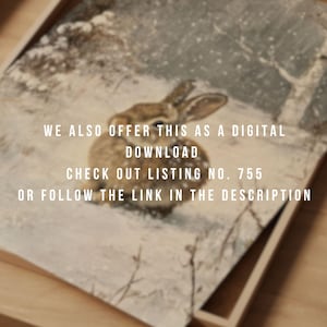 Muted Winter Rabbit Wall Art Print Vintage Style Painting | Cozy ...