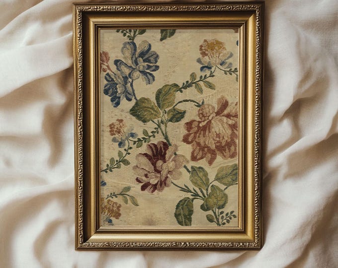 Floral Vintage Textile Art Print | Antique Embroidery Print | PRINTABLE ...