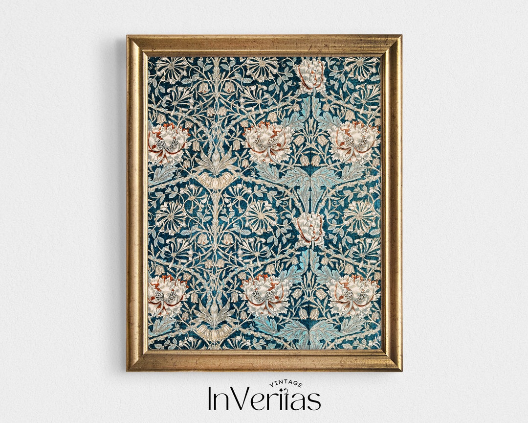 Blue Tapestry Wall Art | Antique Tapestry Print | Modern Farmhouse ...