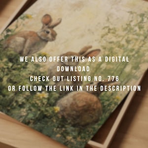 Muted Rabbits in Spring Print Vintage Style Bunny Wall Art | Cozy ...