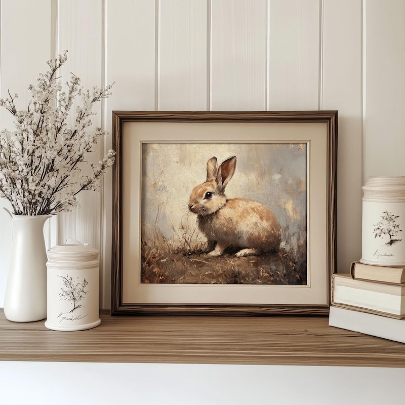 Vintage Bunny Print - Etsy