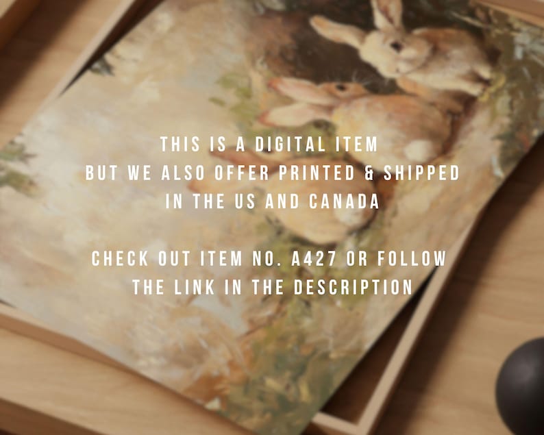 Cute Rabbits Print Vintage Bunnies Spring Wall Art | Cottage Easter and ...