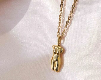 Gold Female Body Necklace - Etsy