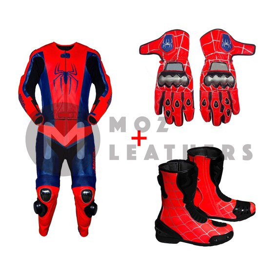Custom Made Race Spiderman Whole Leather Motorcycle Suit - Etsy