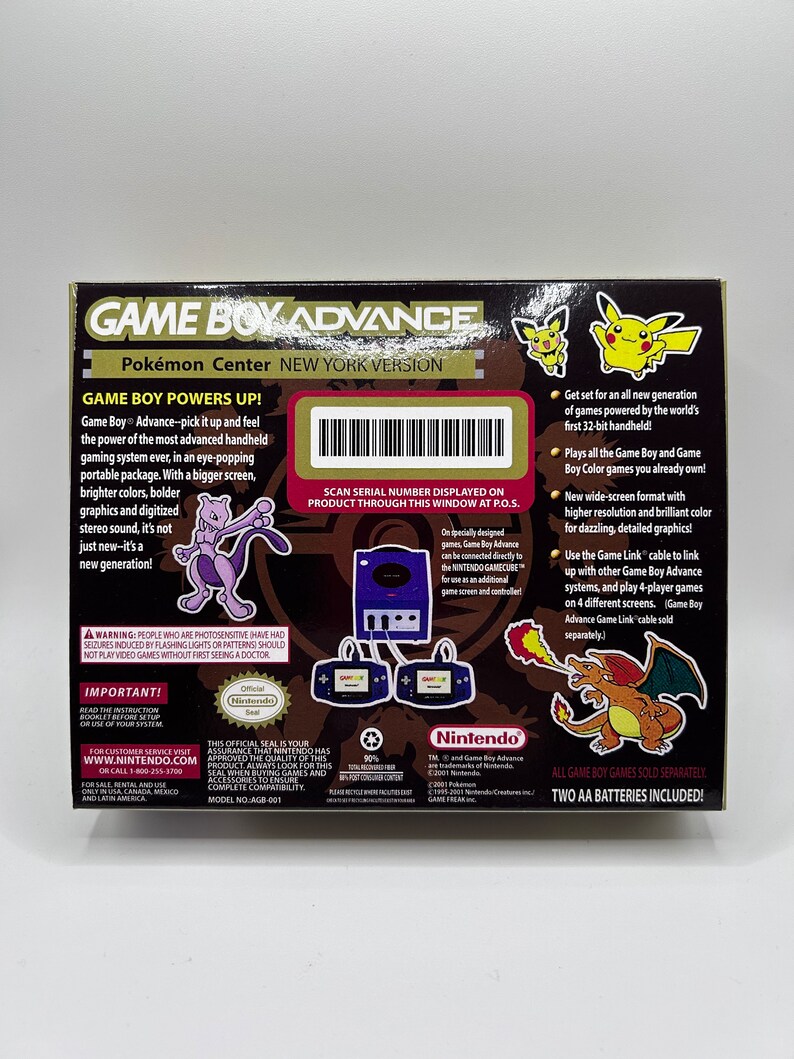 Game Boy Advance Box Pokemon Center New York, Reprobox Game Boy Advance ...