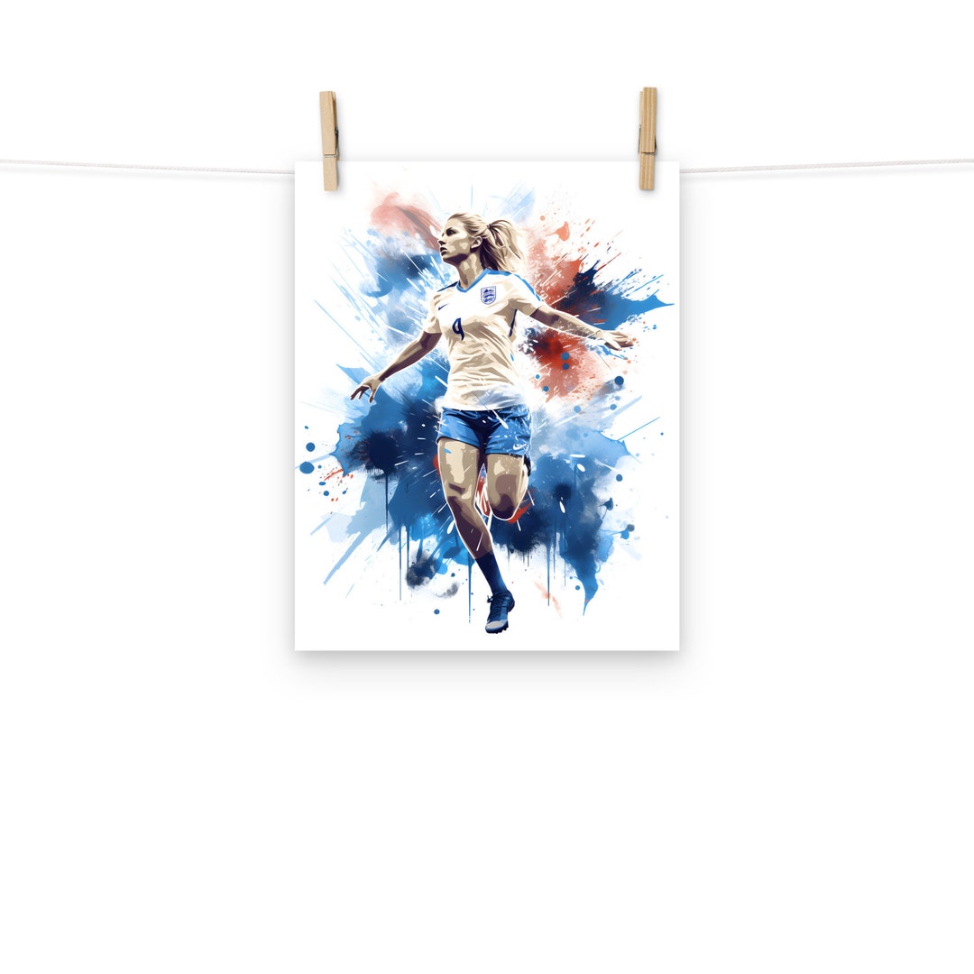 Lionesses Print, UK Women's Football Team Poster Print, Modern Art ...