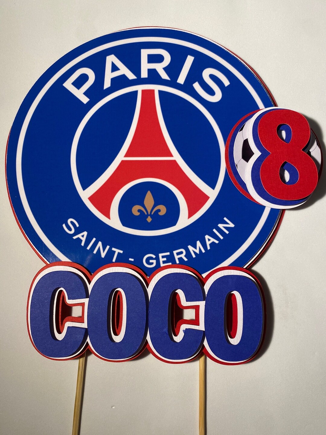 Topper Cake PSG Paris Saint-germain / Cake Decoration PSG Paris Saint ...