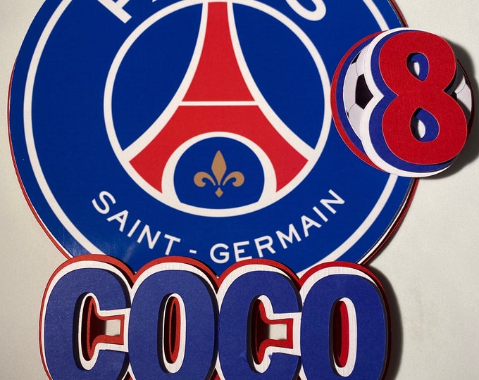 Topper Cake PSG Paris Saint-germain / Cake Decoration PSG Paris Saint ...