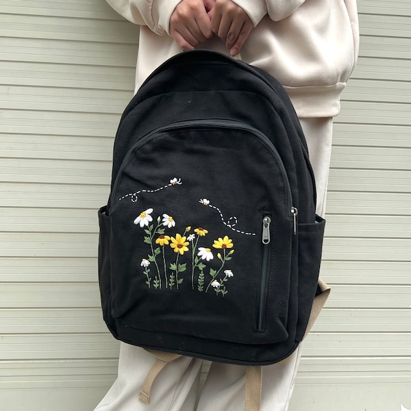 Embroidered Backpack - Etsy