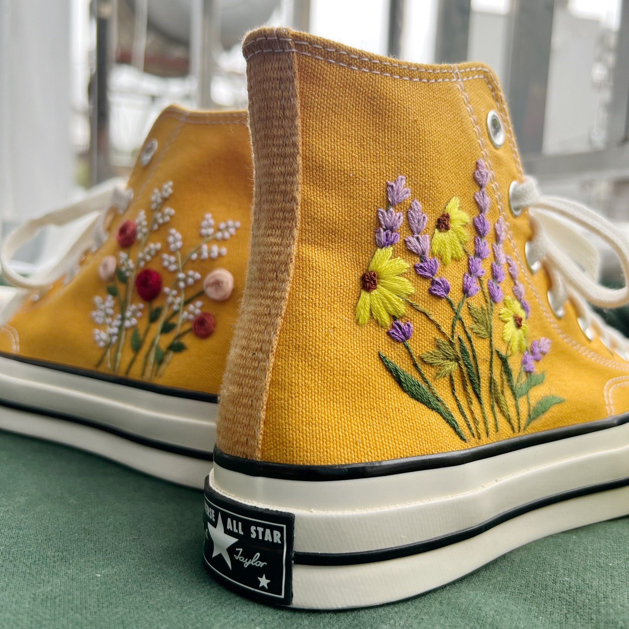 Custom Converse/converse High Tops/embroidered Sweet Rose and - Etsy