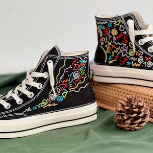 Embroidered Converse Chuck Taylors 1970s/ Custom Converse Math Formula ...