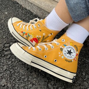 Embroidered Converse/mushroom Converse/embroidered Red Mushrooms,sweet ...