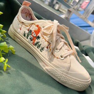 Embroidered Shoes/ Christmas Shoes/snowman Embroidered Shoes Under the ...