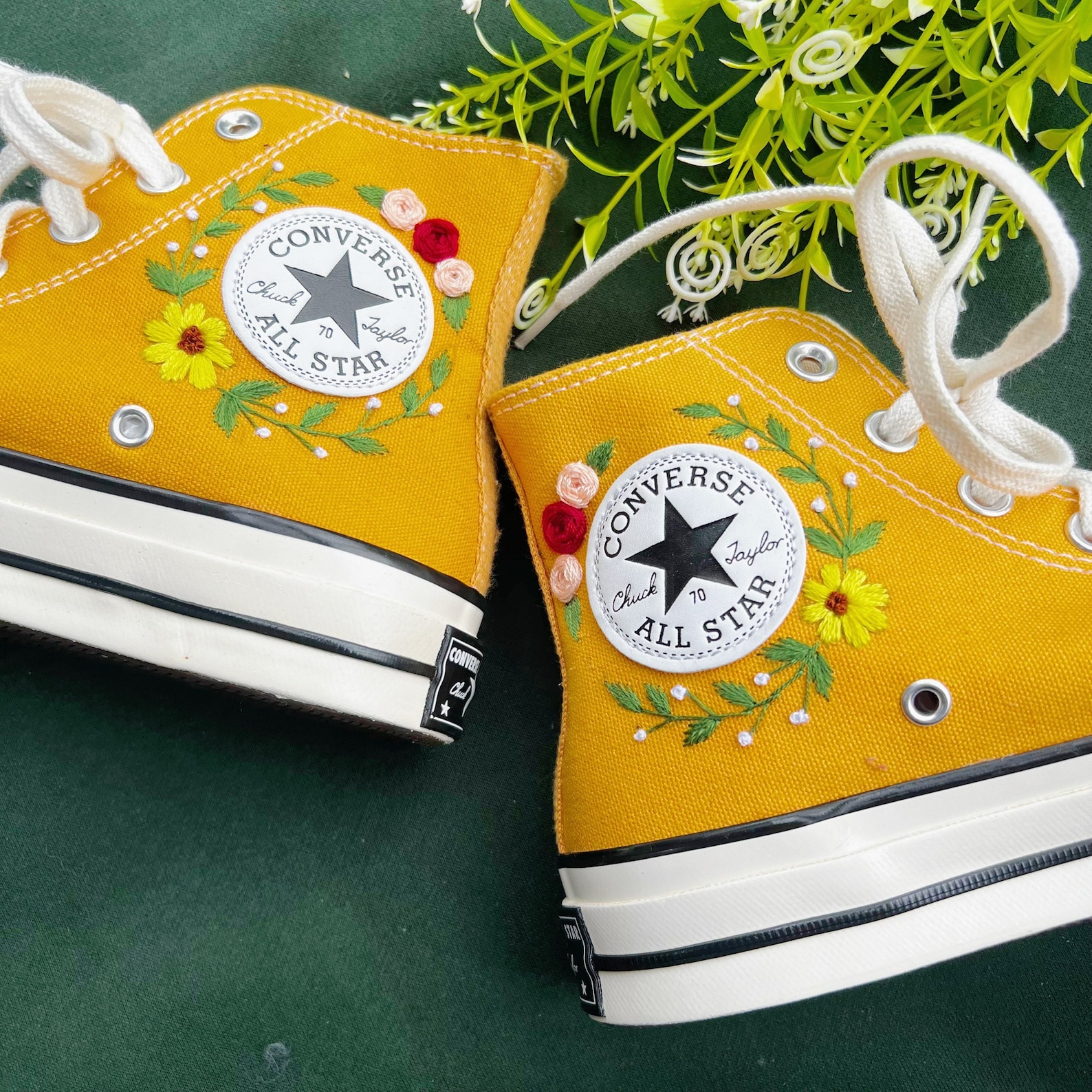 Custom Converse/converse High Tops/embroidered Sweet Rose and - Etsy