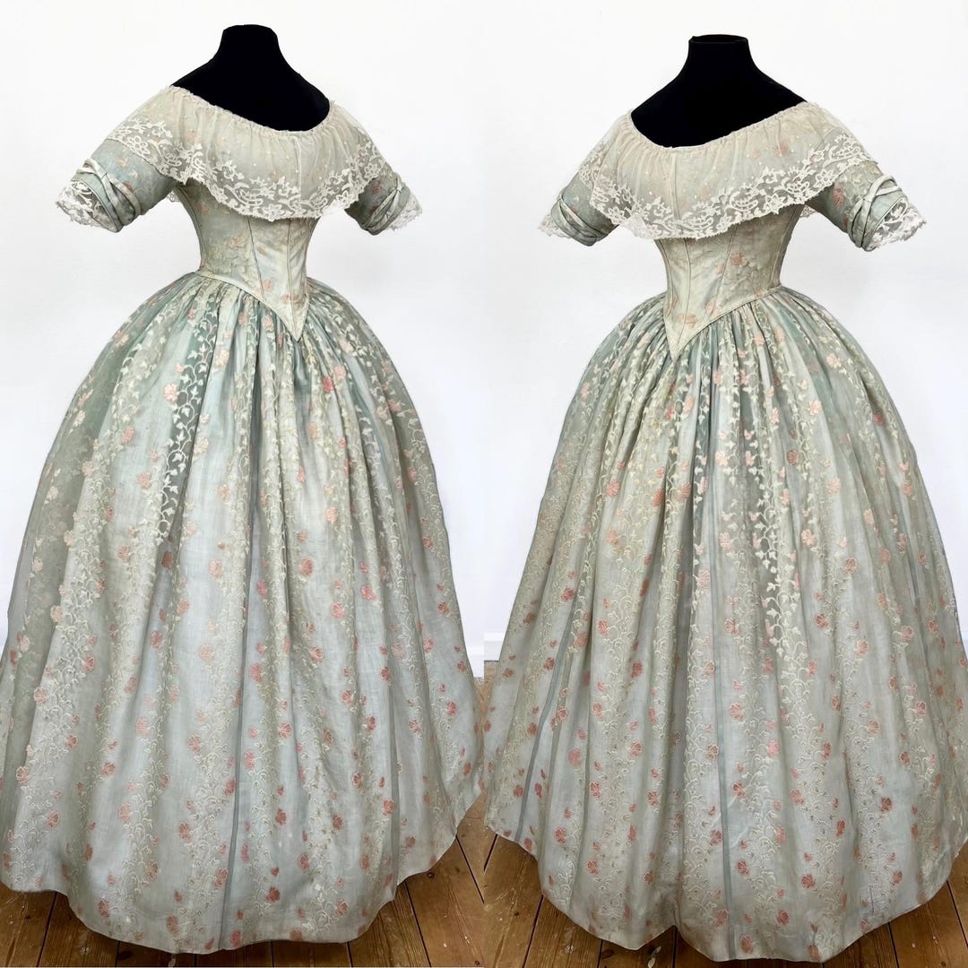 Antique Victorian Dress 1840s Ball Gown - Etsy