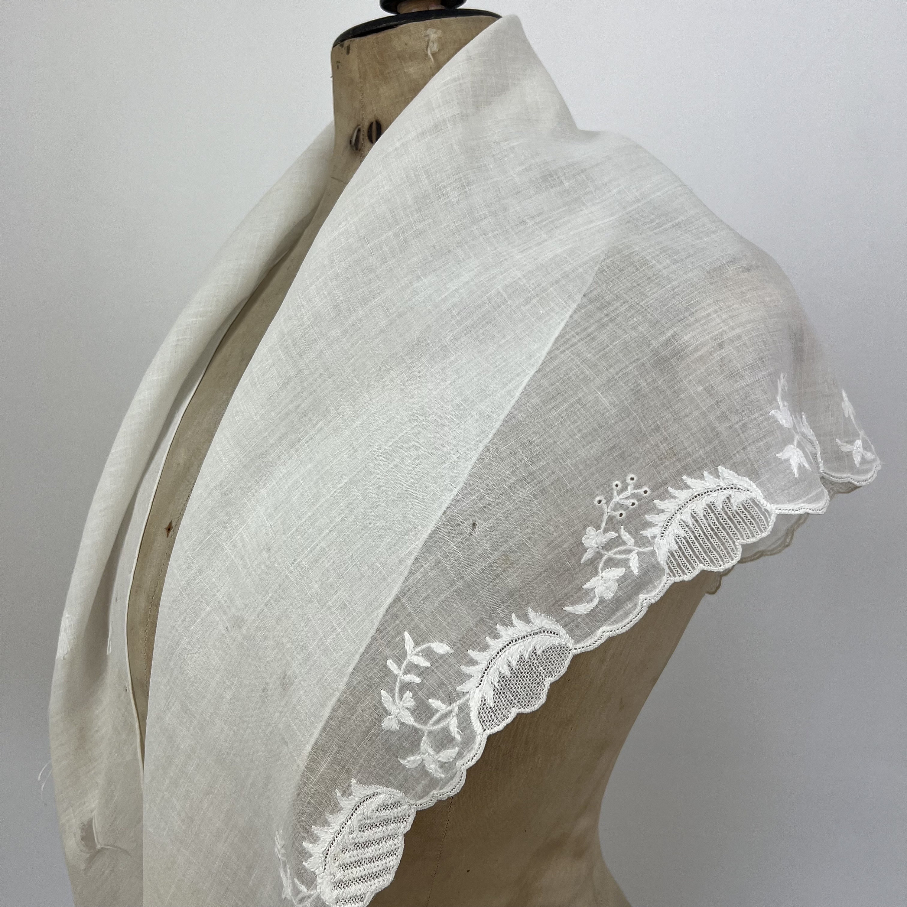 Antique 18th Century Shawl / Fichu Dresden Work Embroidery - Etsy