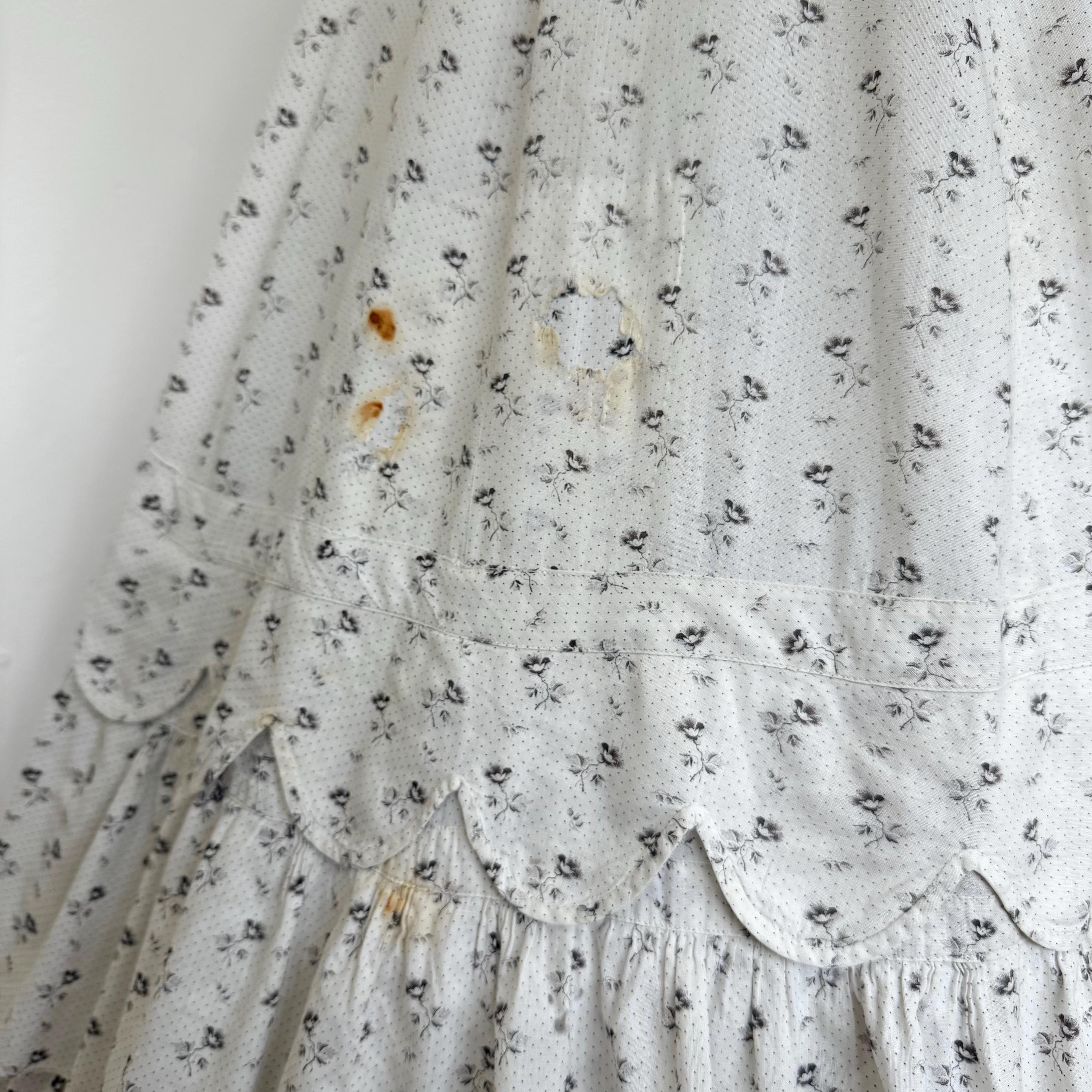 Antique Victorian Dress Printed Cotton Wrapper 1870s - Etsy