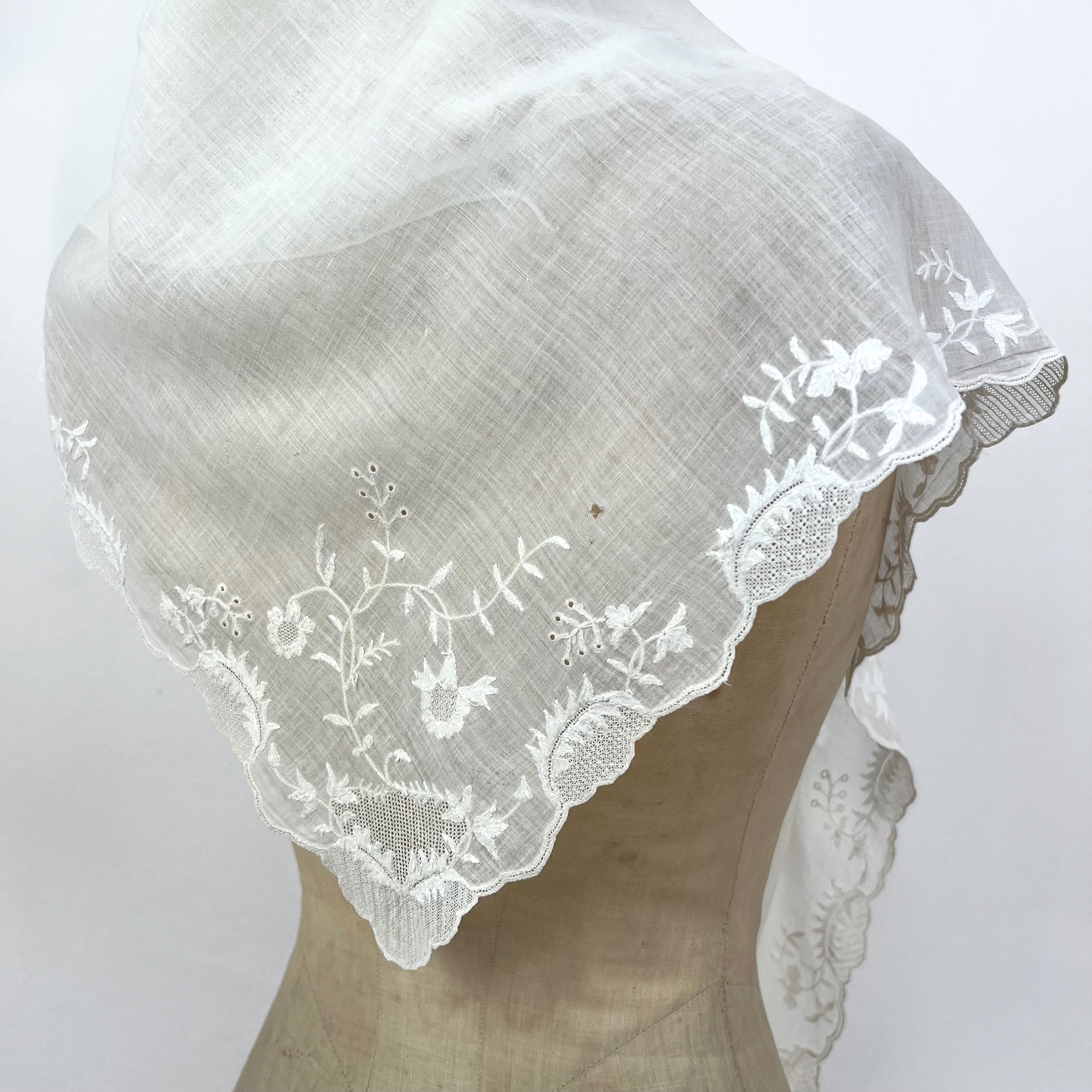 Antique 18th Century Shawl / Fichu Dresden Work Embroidery - Etsy