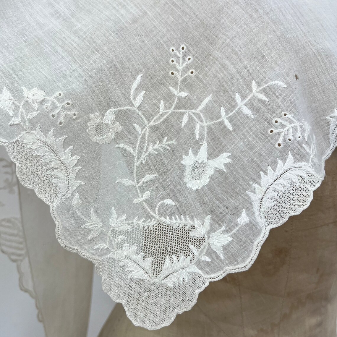 Antique 18th Century Shawl / Fichu Dresden Work Embroidery - Etsy