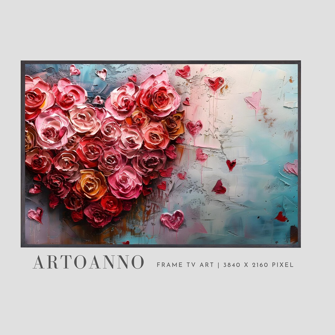 Valentine Samsung Frame TV Art Valentine Art for TV Roses in Heart ...