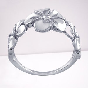 925 Sterling Silver Vintage Shiny Triple Flower Motif Band Ring - Etsy