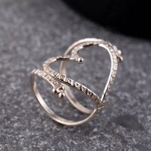Handmade Splint Ring Silver, German Silver Heart Splint Ring, Finger ...