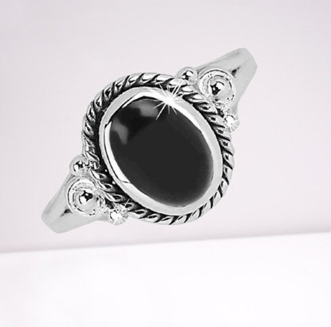 Black Obsidian Ring, Brass Ring, Healthy Gemstone Ring, Minimalist Ring ...