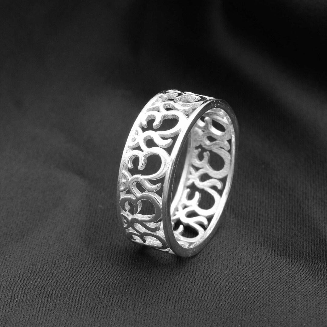 Om Band Ring, Brass Ring, Ohm Ring, Designer Om Ring, Gift for Her ...