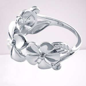 925 Sterling Silver Vintage Shiny Triple Flower Motif Band Ring - Etsy