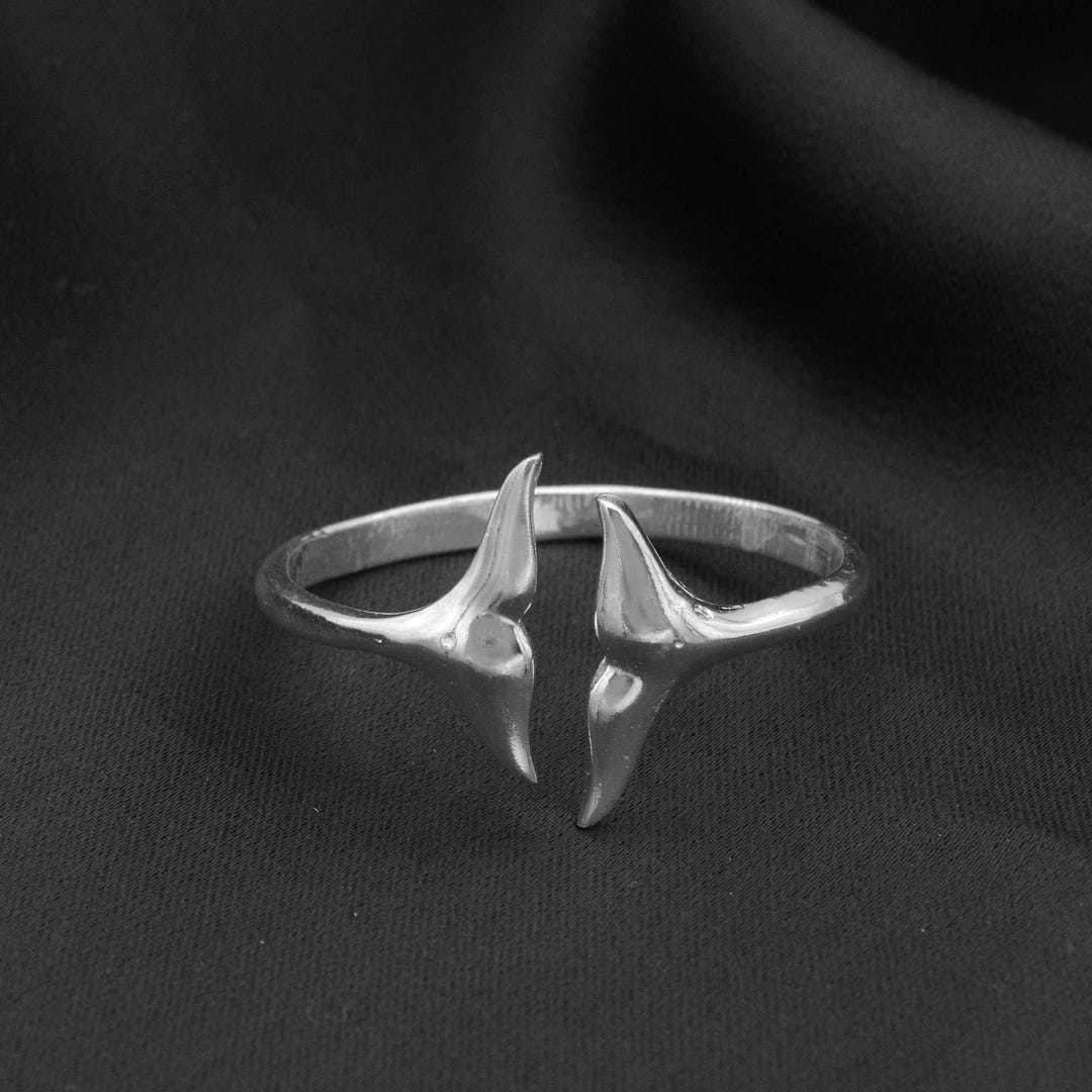 925 Sterling Silver Fish Tail Ring, Silver Whale Tail Jewelry, Custom ...