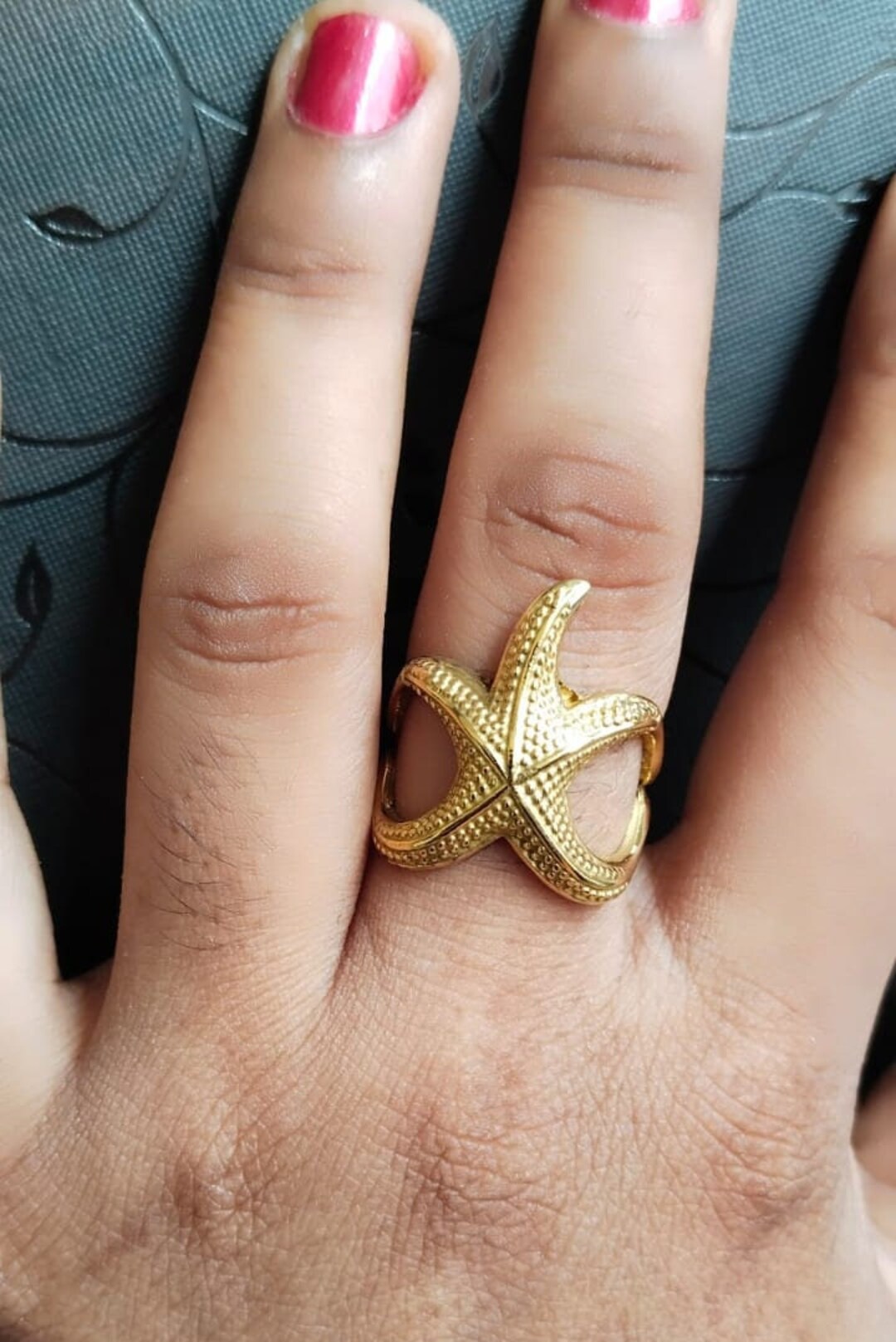 Tiny Starfish Ring, Minimalist Starfish Ring, 14k Solid Gold Starfish Ring, Silver Ring. - Etsy