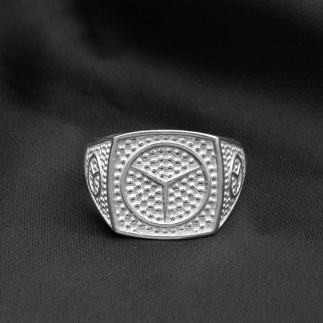 Dream Car Ring Mercedes-benz Logo Ring, Heavy Men Ring Grace Look Ring ...