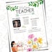 Meet Your Teacher Editable Template, Floral Teacher Template, Back to ...