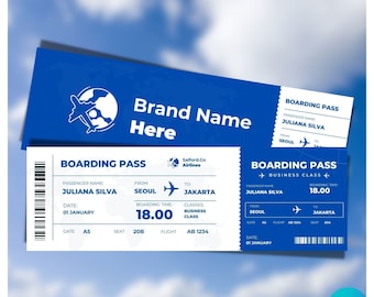 Editable Boarding Pass Ticket Template, Surprise Airline Gift, Delta ...