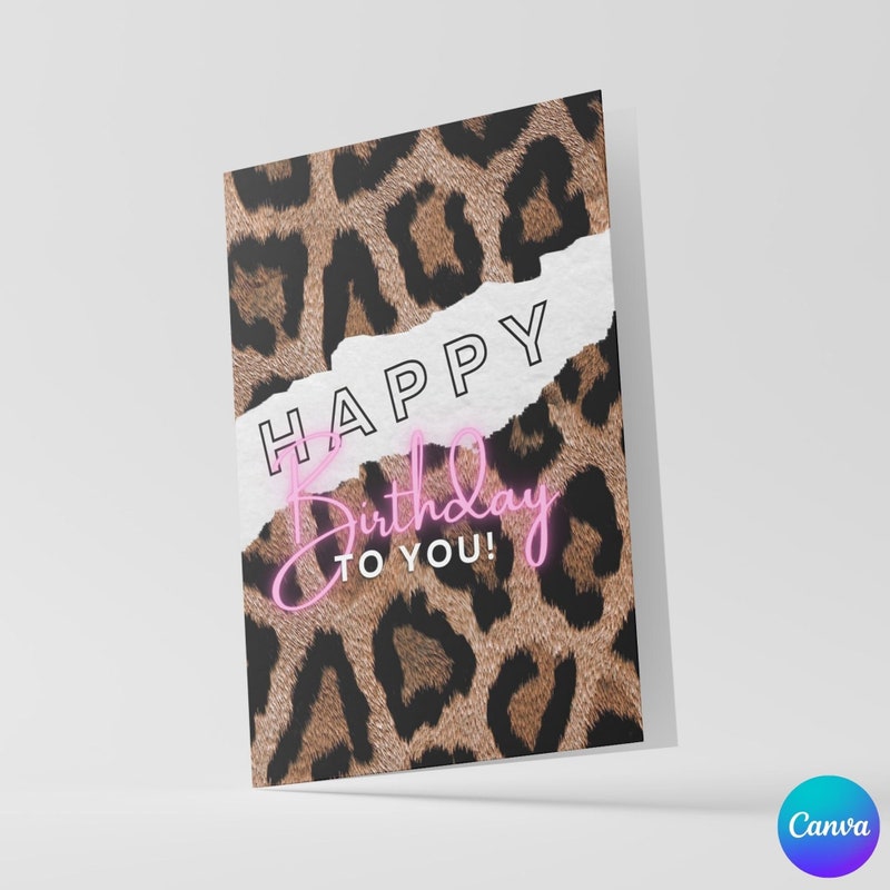 Leopard Print Friend Card - Etsy