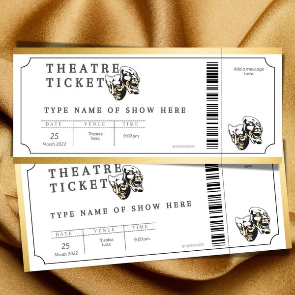 Printable Theatre Ticket Template - Etsy UK