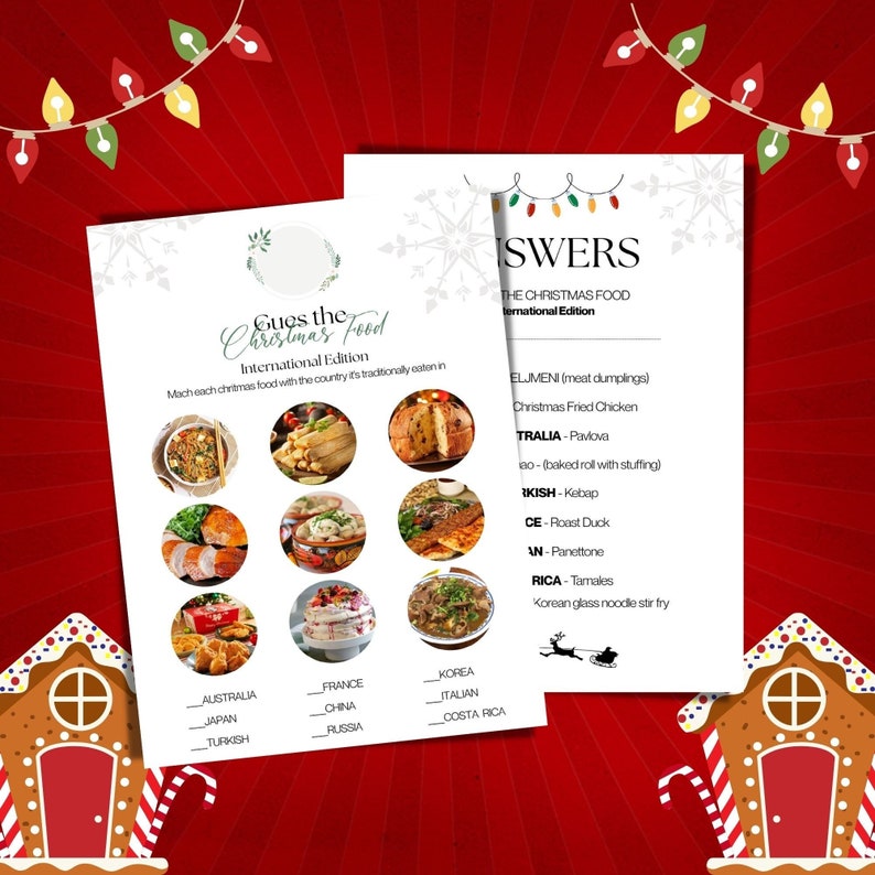 Editable Christmas Game Template, Guess the Christmas Food Game ...