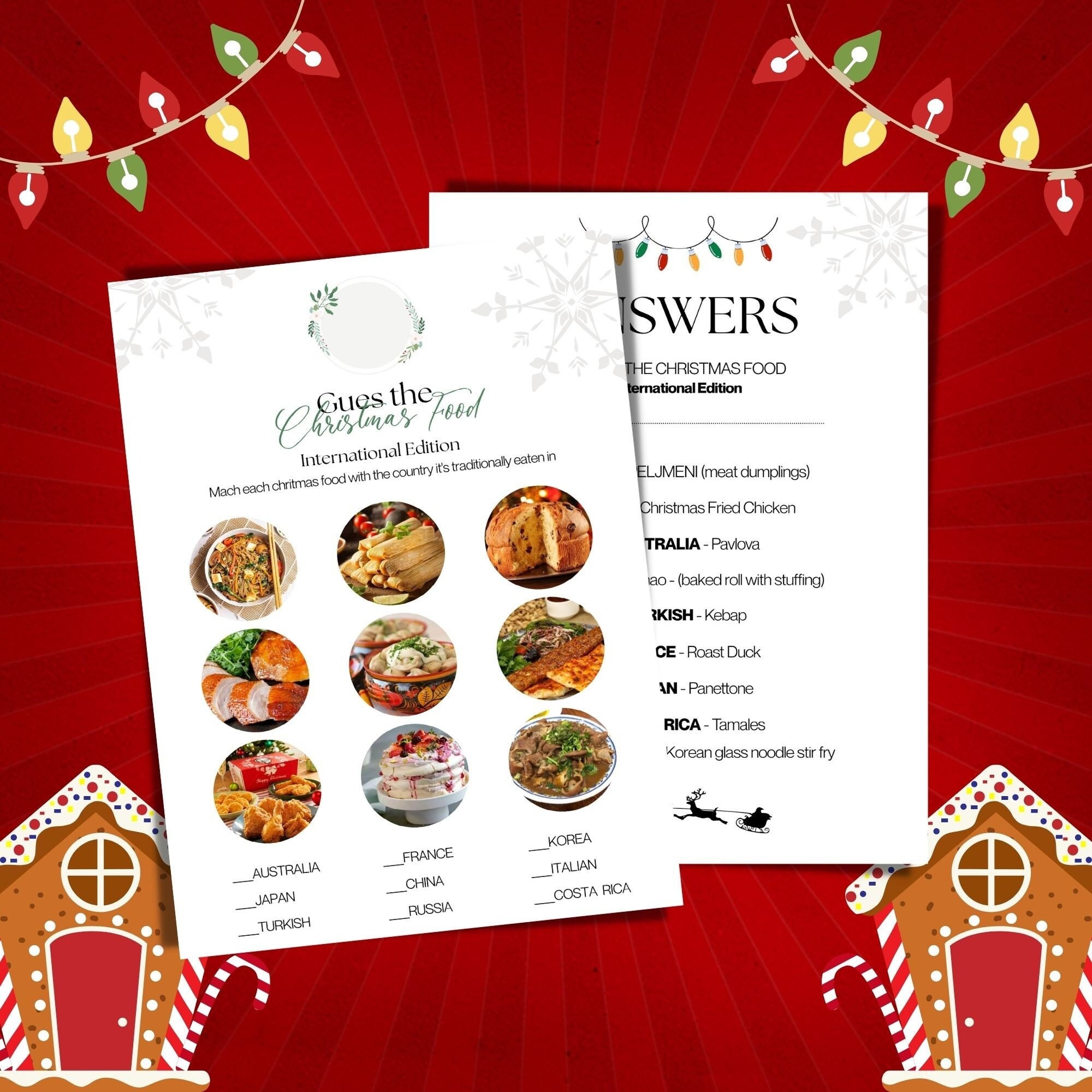 Editable Christmas Game Template, Guess the Christmas Food Game ...