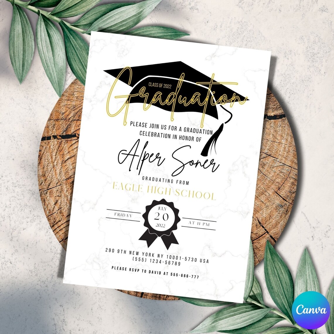 Editable Graduation Invitation Template, Graduation Party Invitation ...