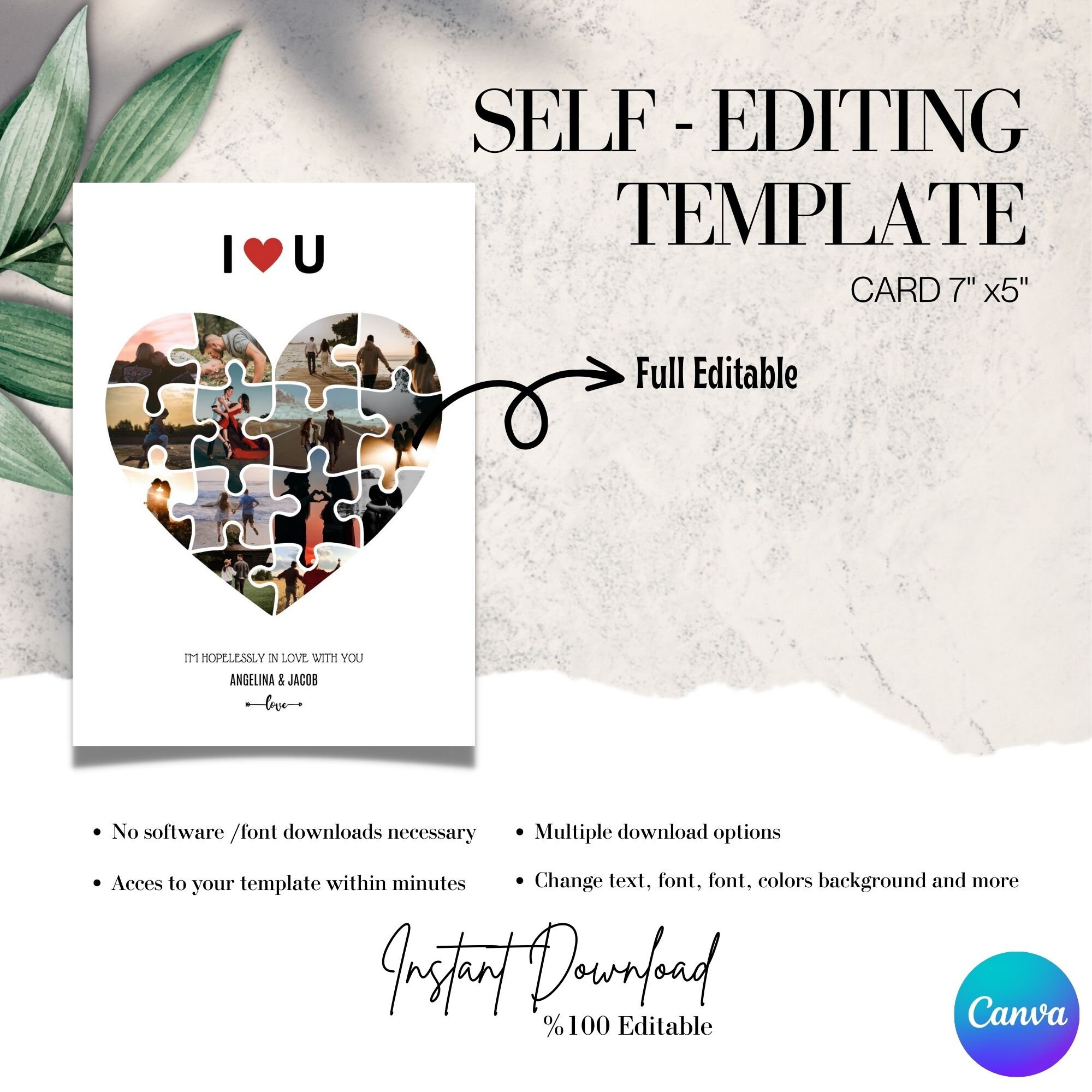 Editable Valentines Day Card, Valentine's Day Photo Card, Girlfriend ...