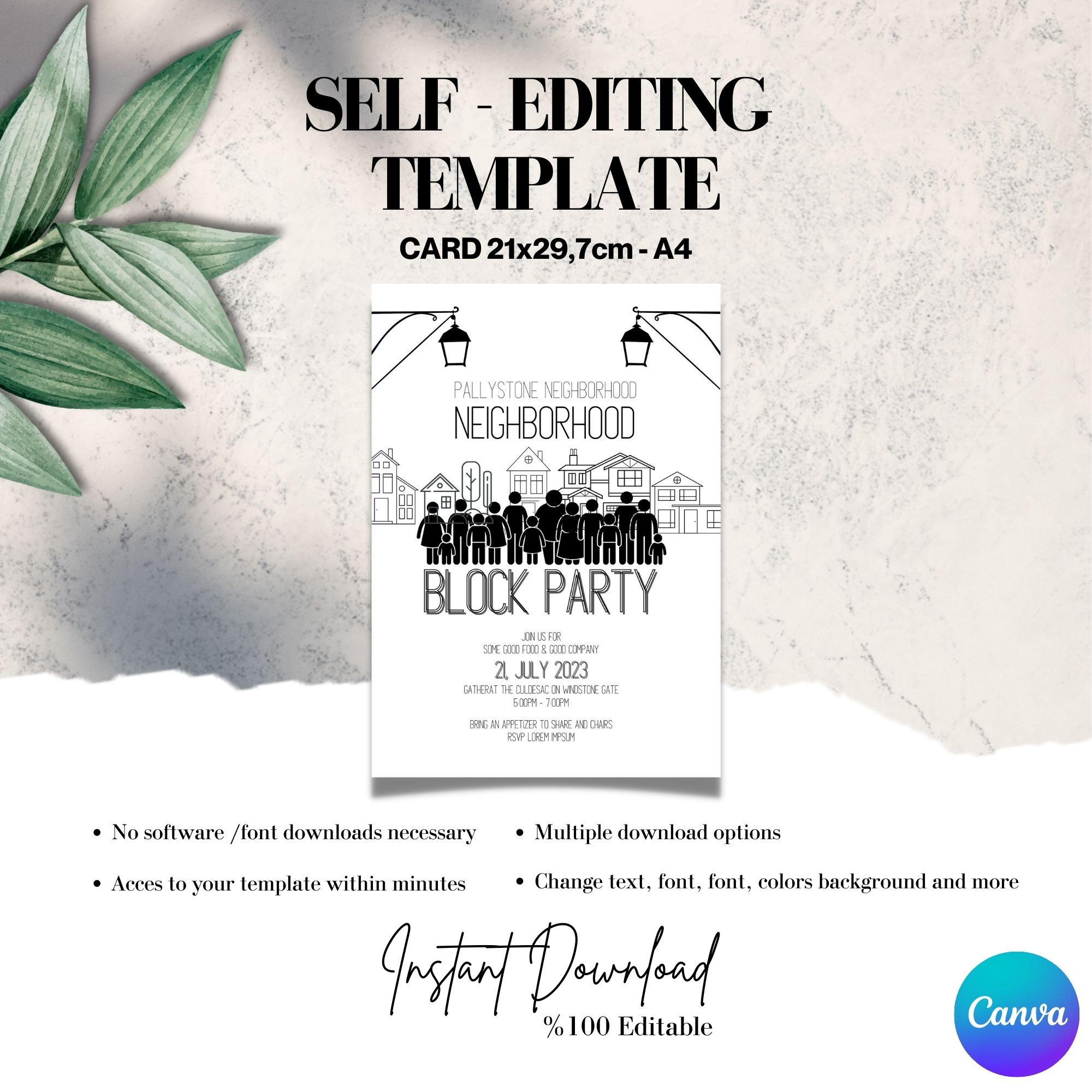 Editable Block Party, Street Party Invite, Meet the Neighbor ...