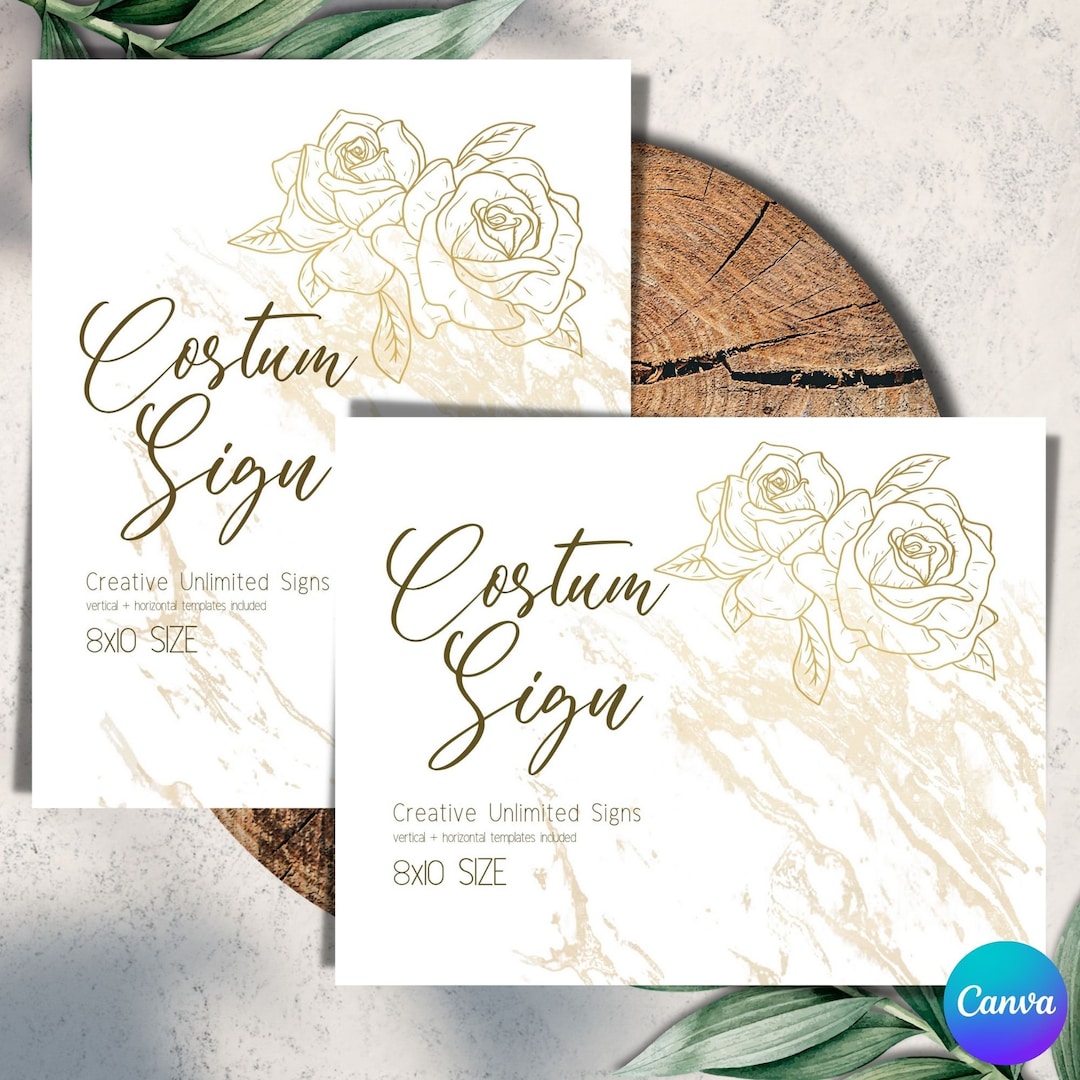 Editable Gold Rose Sign, Modern Wedding Sign, Bridal Shower Sign ...