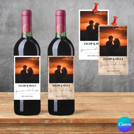 Editable Photo Wine Label Template Personalized Wine Label - Etsy