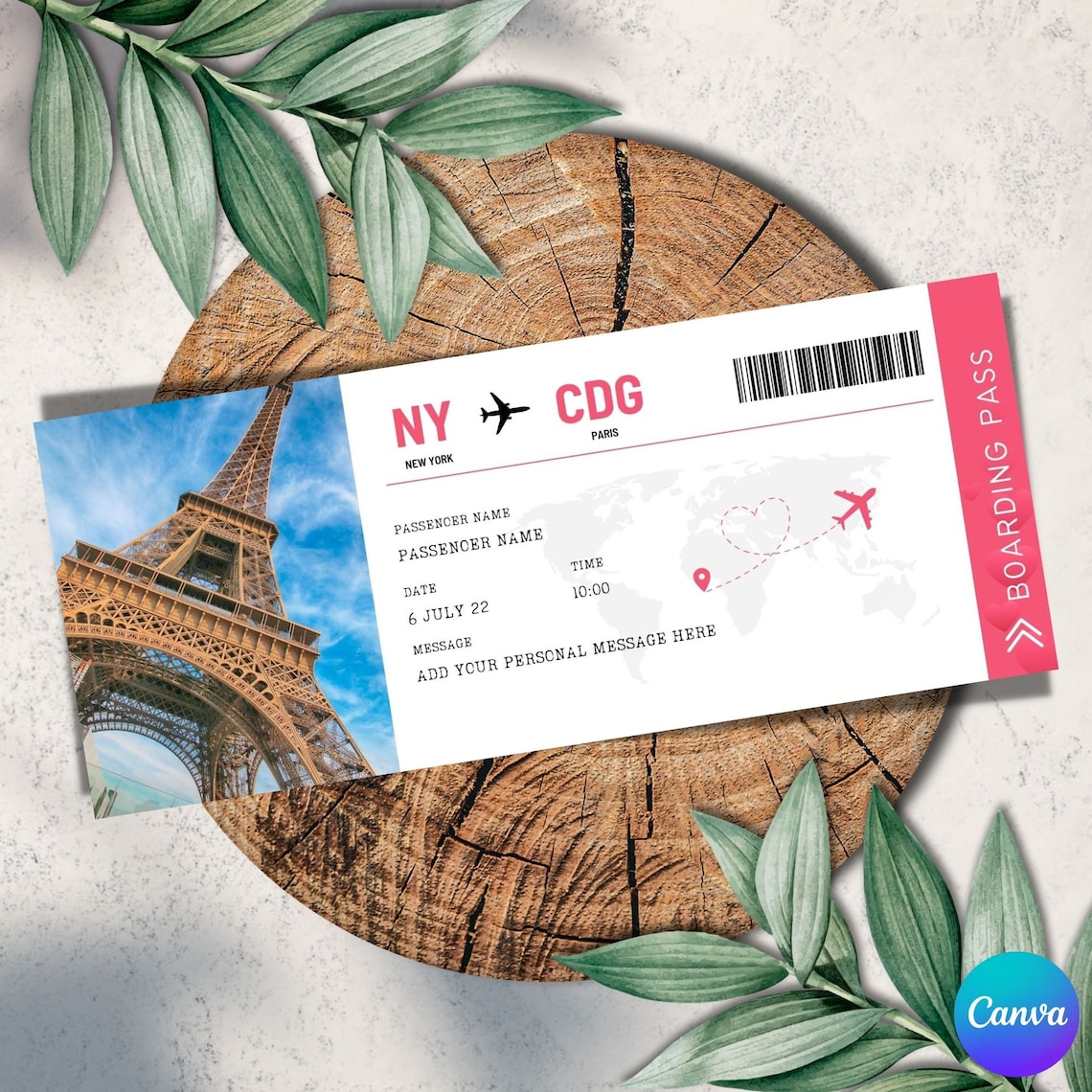 Editable Boarding Pass Template, Printable Boarding Pass, DIY Boarding ...