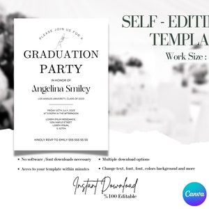 Editable Graduation Party Invitation, Printable Grad Party Invites ...
