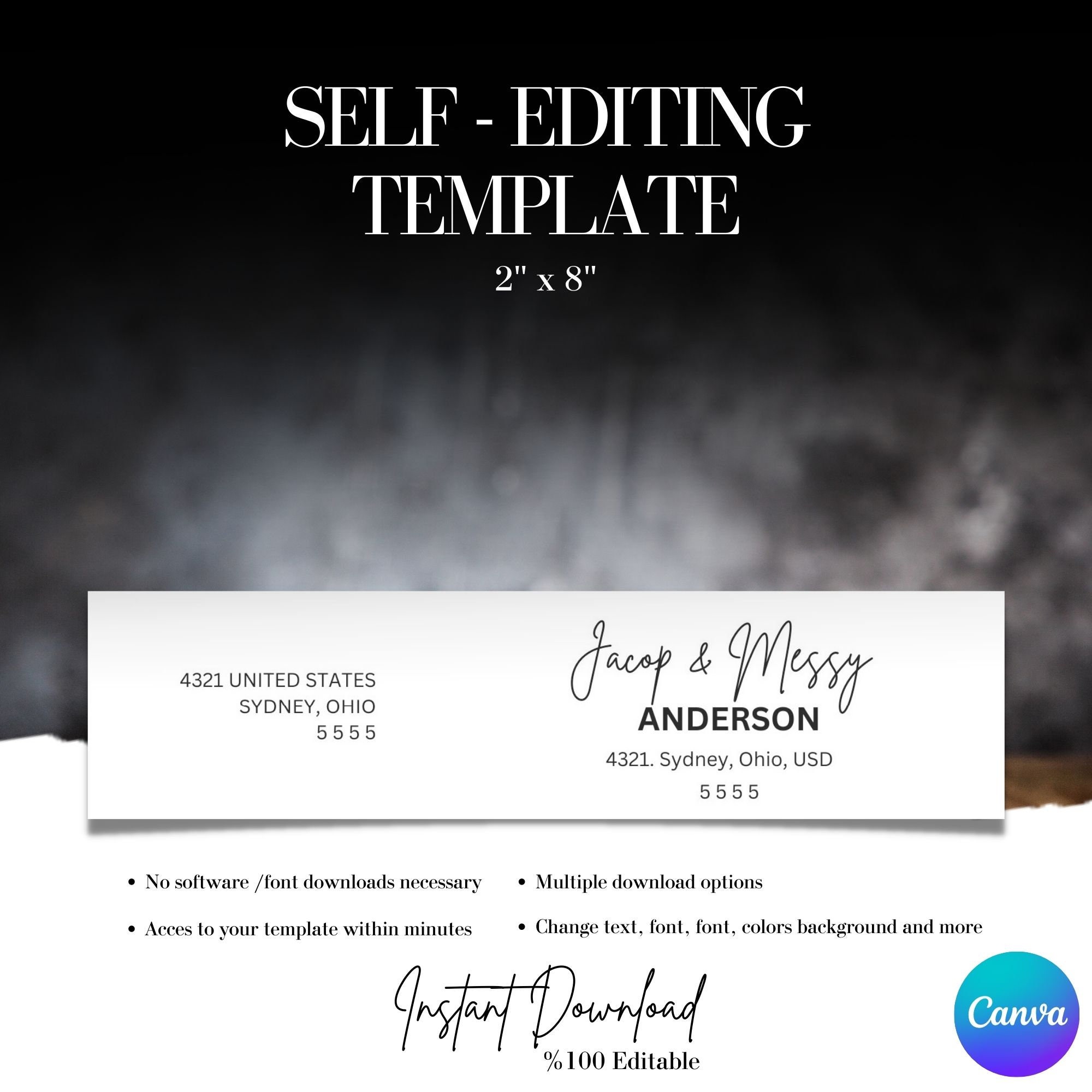 Editable Address Label Template, Handwritten Style Envelope Address ...