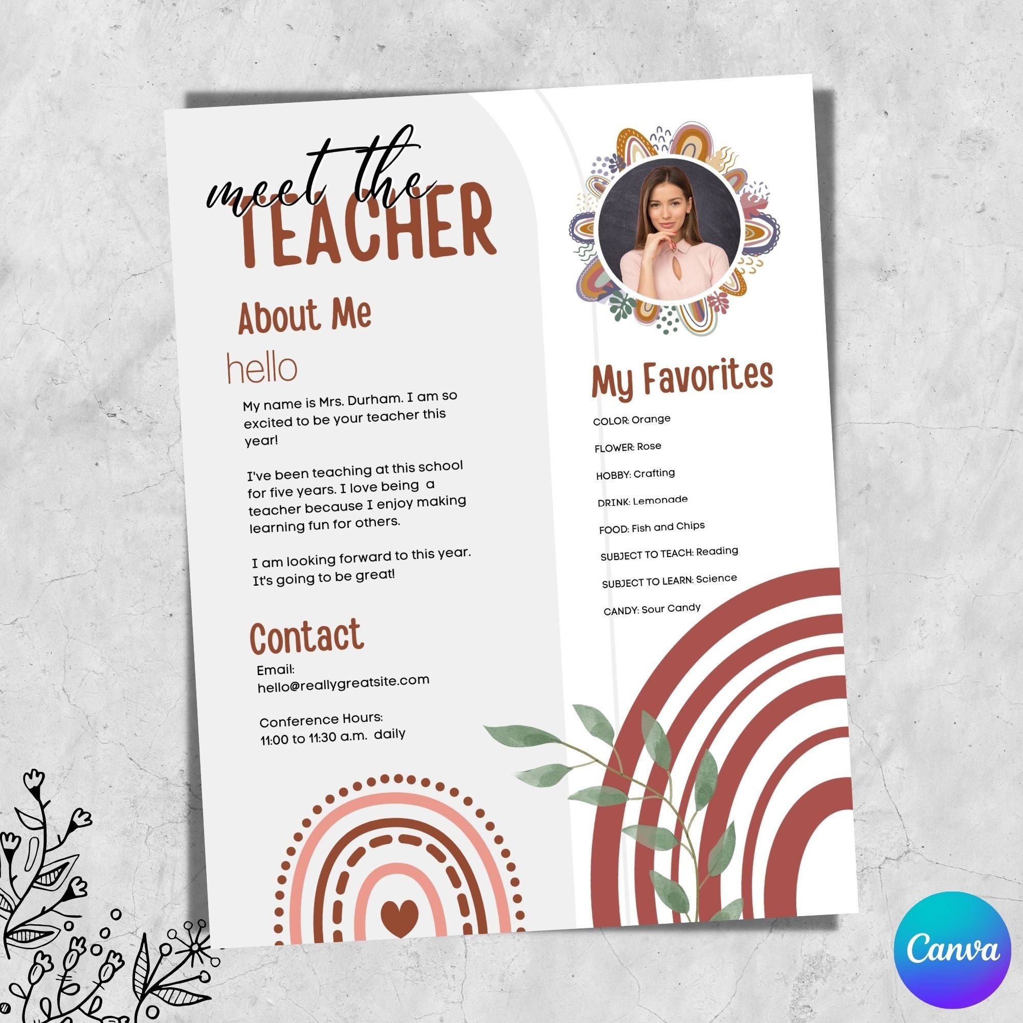 Custom Meet the Teacher Template, Back to School, Newsletter Template ...