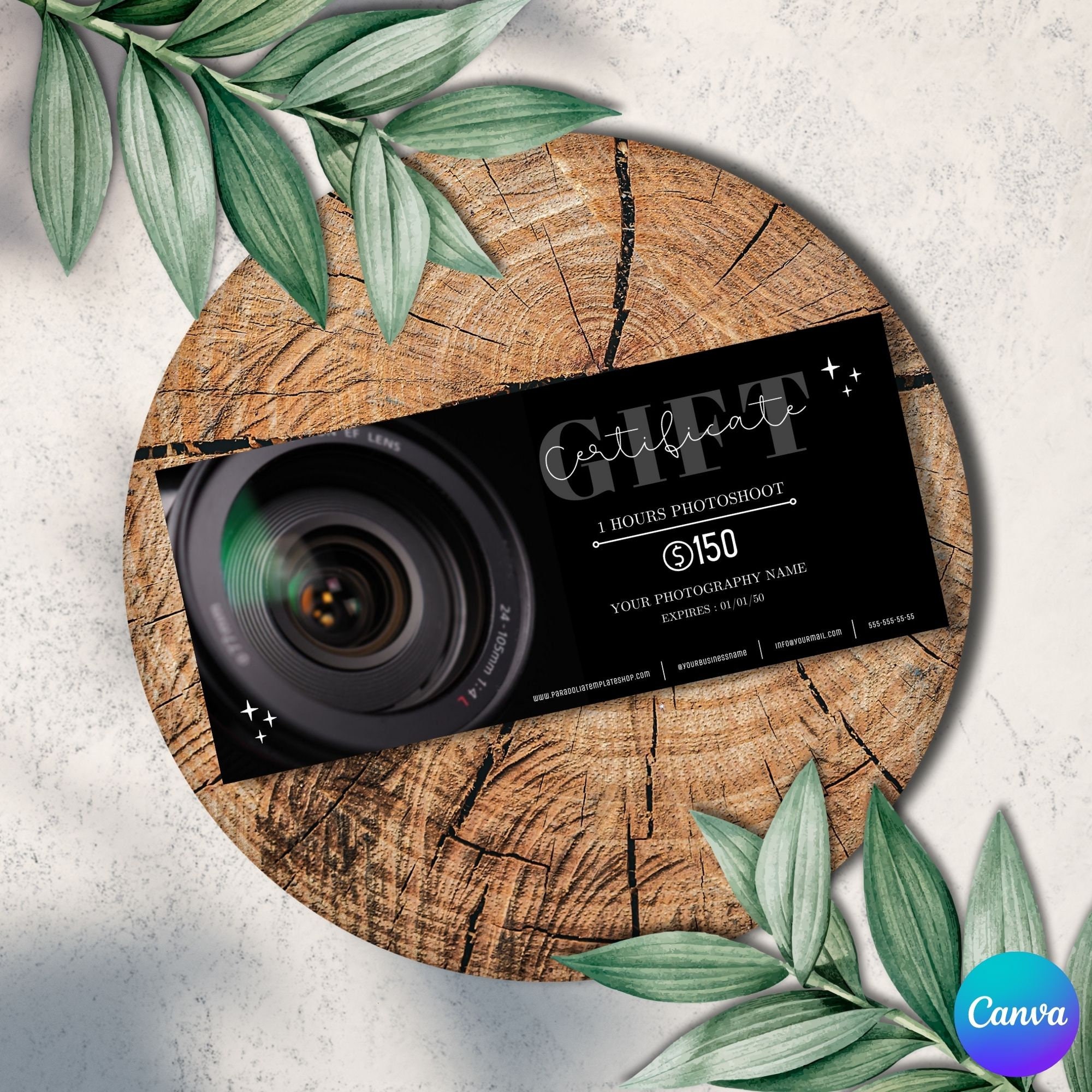 Photography Gift Certificate Template, DIY Gift Certificate Template ...