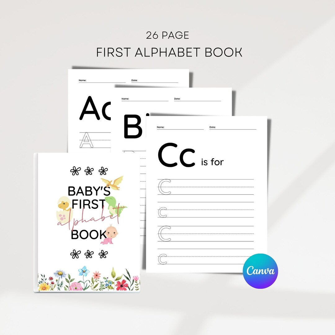 Editable ABC Book Baby Shower Game, Printable Alphabet Baby Book ...